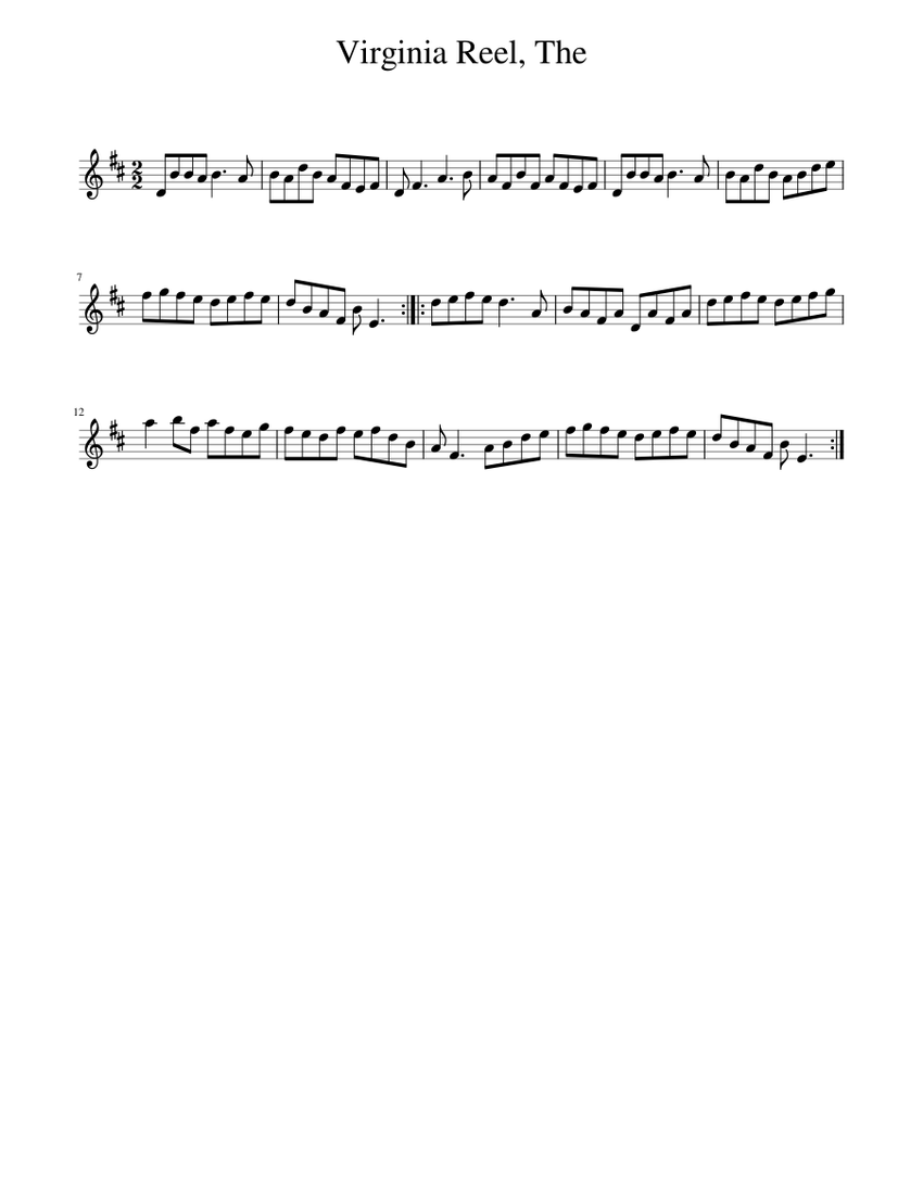 The Virginia Reel Sheet music for Piano (Solo) | Musescore.com