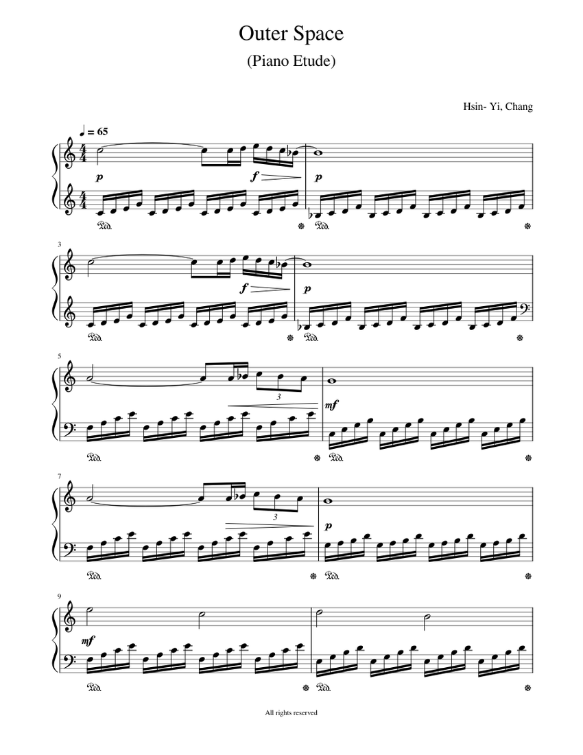 Outer Space - piano tutorial