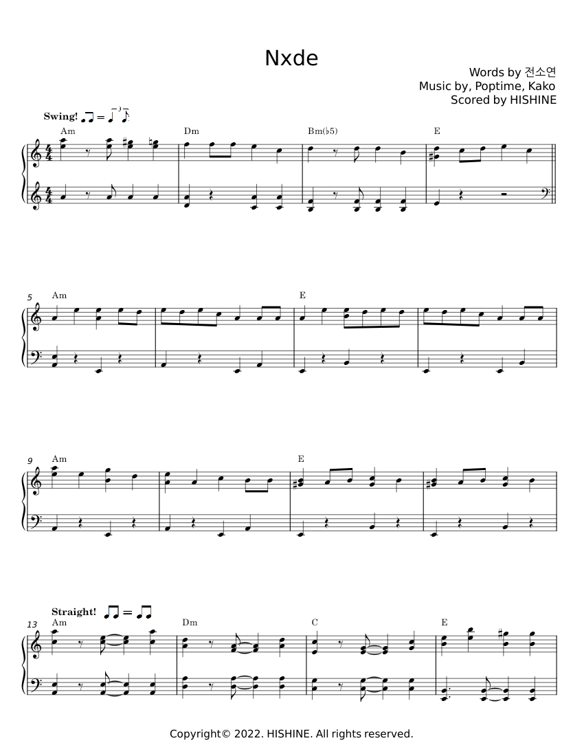 Nxde - (G)I-DLE Sheet music for Piano (Solo) | Musescore.com
