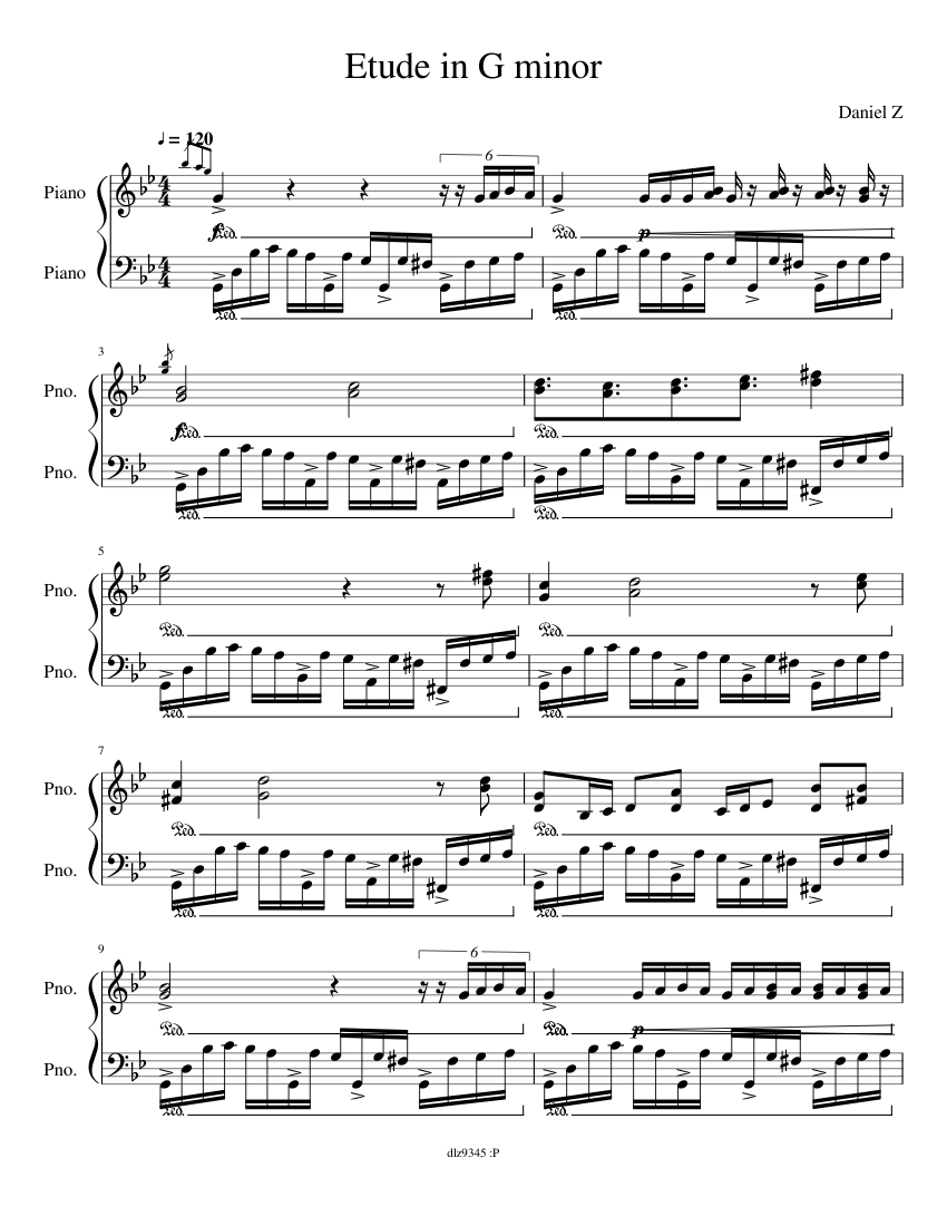 Etude in G minor Sheet music for Piano (Piano Duo) | Musescore.com