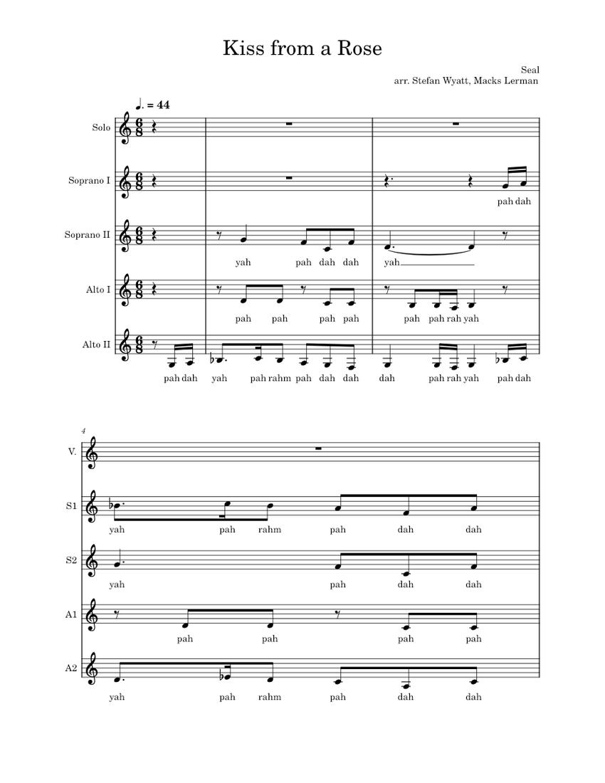 smooch from a flower Sheet music for Piano (A Capella) | Musescore.com