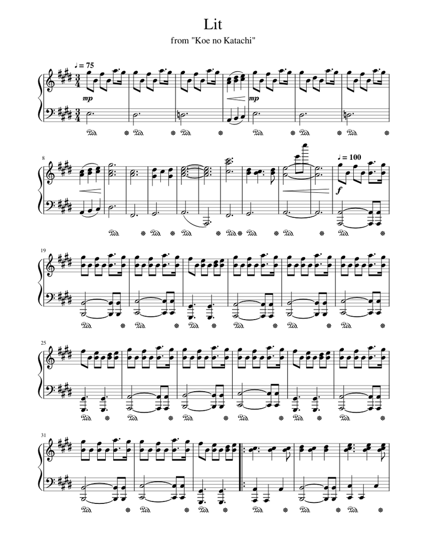 Lit Sheet music for Piano (Solo) Easy | Musescore.com