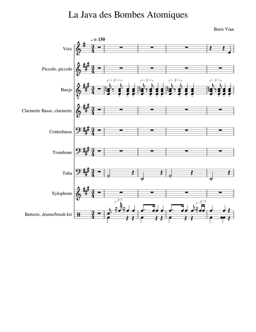 La Java des Bombes Atomiques Sheet music for Trombone, Tuba, Vocals ...