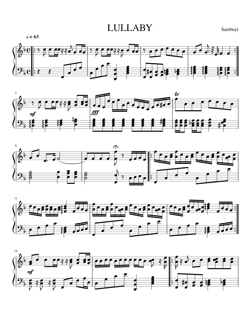 SLEEP WELL. Sheet music for Piano (Solo) | Musescore.com