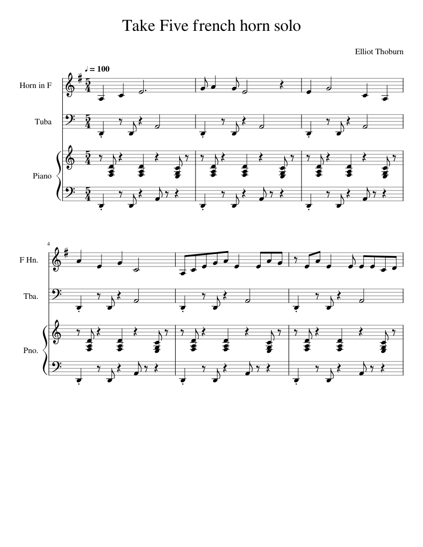 Take_Five_french_horn_solo - piano tutorial