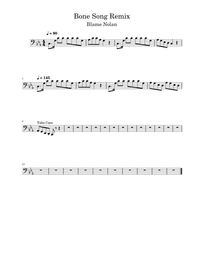 Bone Song Remix Sheet music for Trombone (Brass Ensemble) | Musescore.com