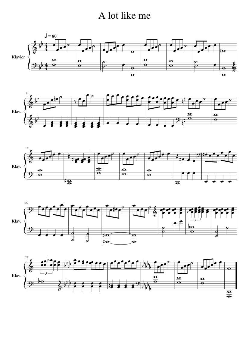 A_lot_like_me_easy_ver Sheet music for Piano (Solo) | Musescore.com