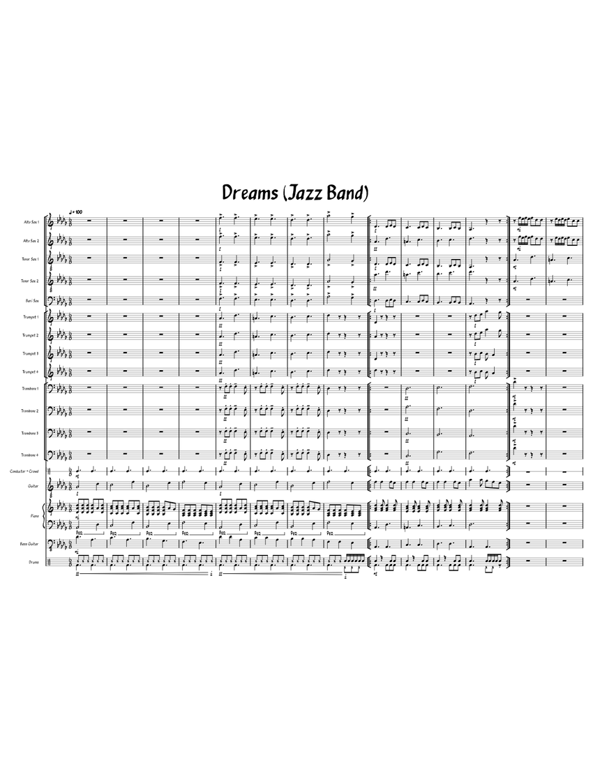 Dreams Jazz Band Sheet music for Piano, Trombone, Saxophone alto ...