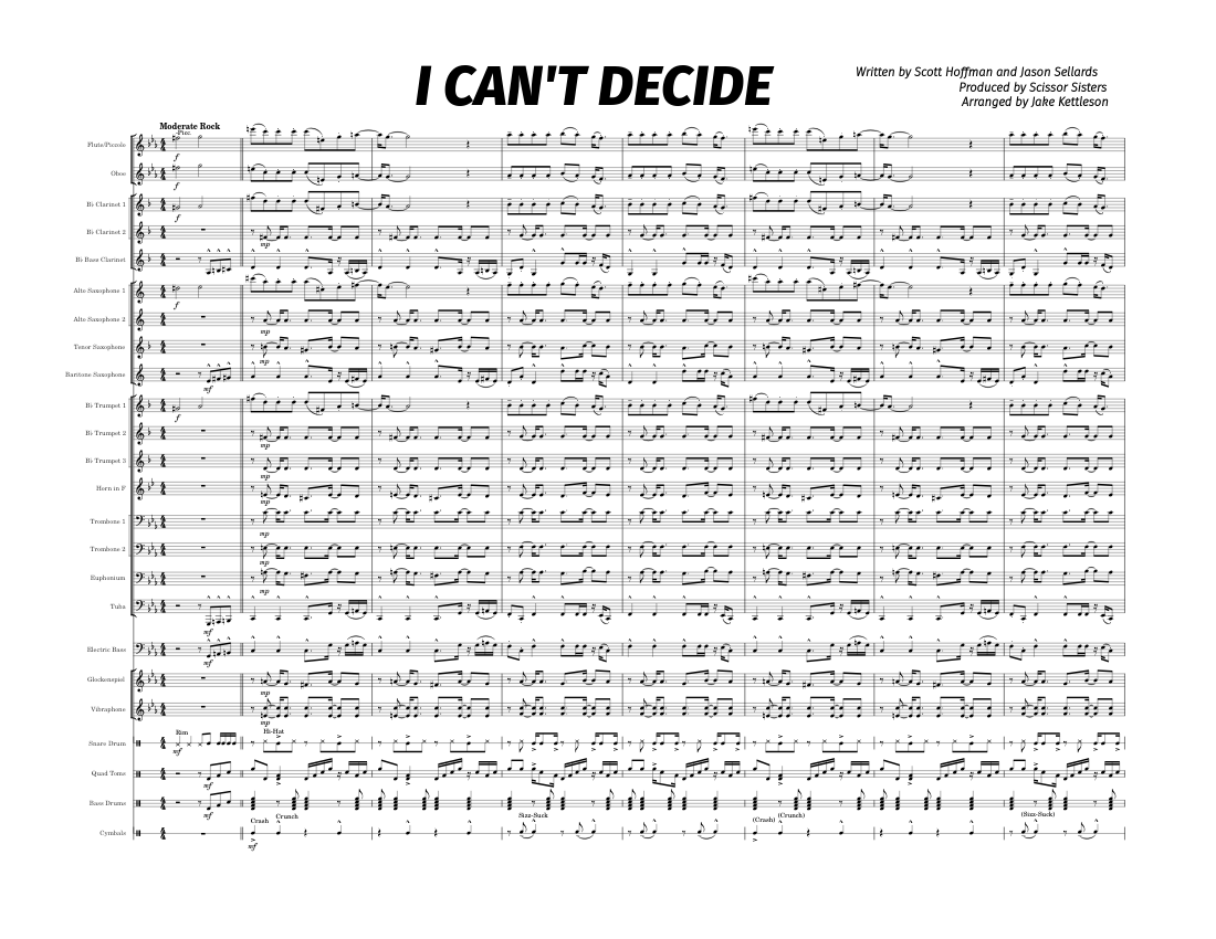 I Can't Decide (Pep Band Arrangement) Sheet Music for Trombone ...