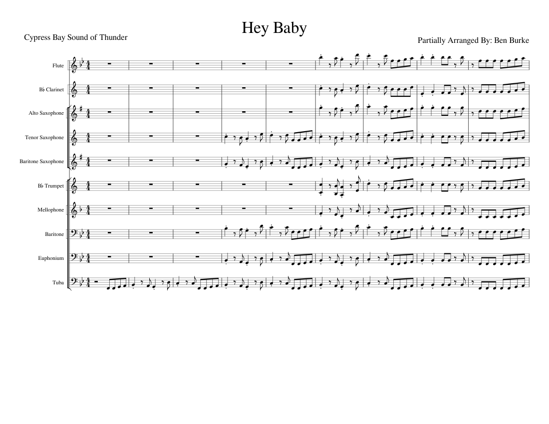 Hey baby – Ted Nugent Hey Baby – Ted Nugent Hey Baby SOT Arr. Ben Burke ...