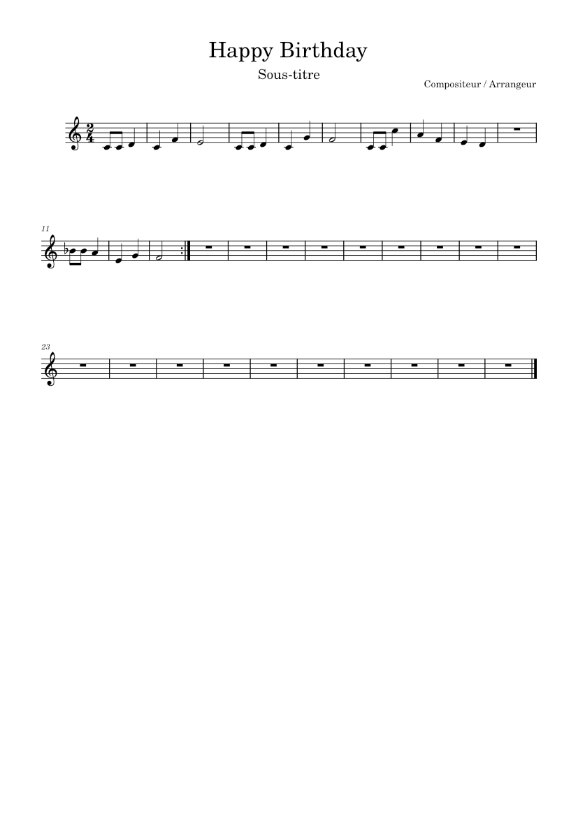 Happy Birthday Sheet Music for Flute (Solo) | MuseScore.com