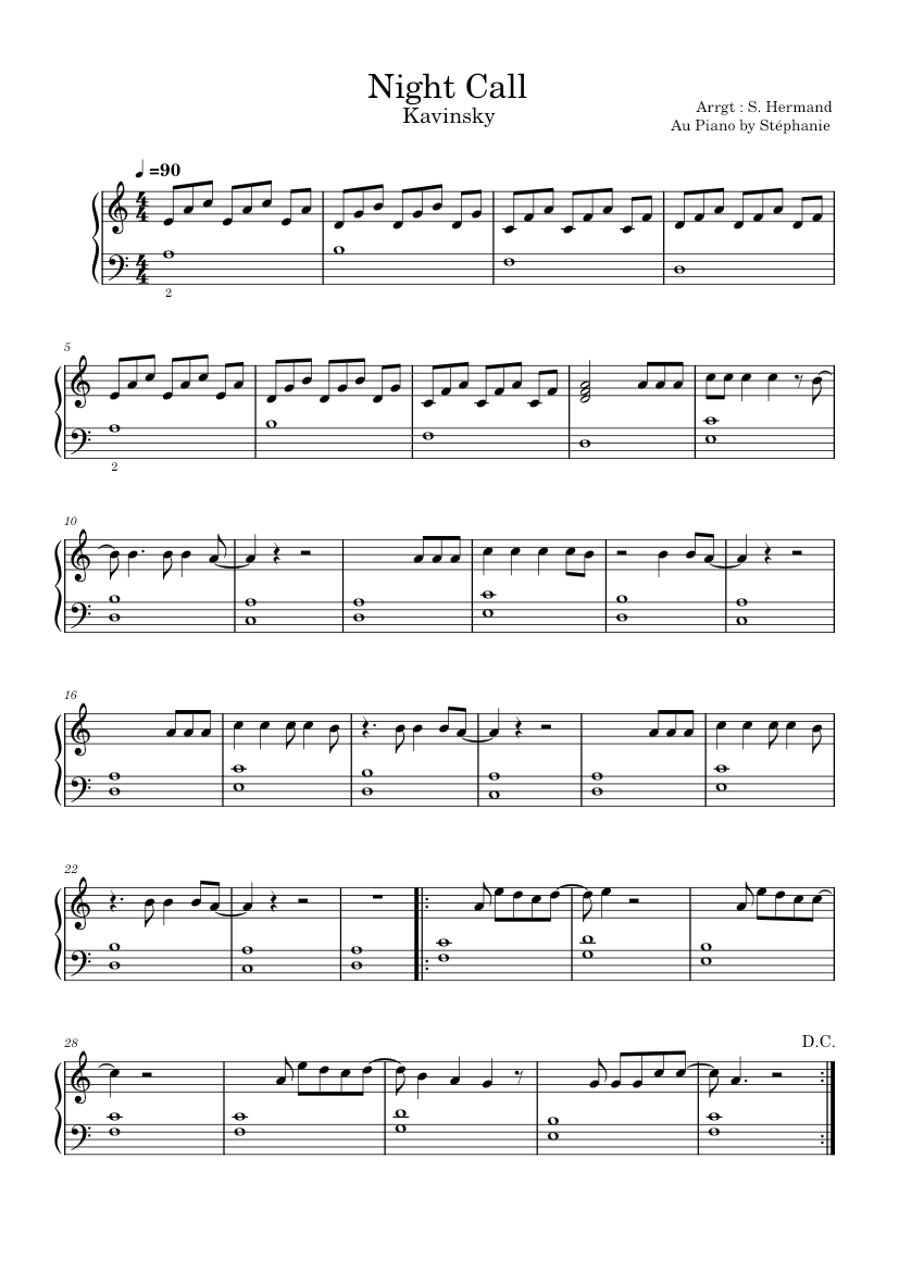 Nightcall de Kavinsky Sheet Music for Piano (Solo) Easy | MuseScore.com