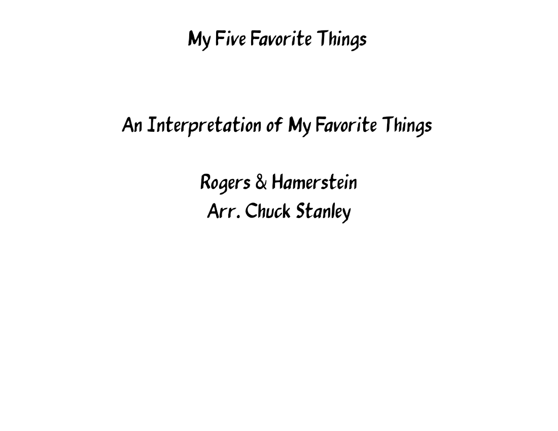 My Favorite Things (from The Sound of Music) – Rodgers & Hammerstein My ...