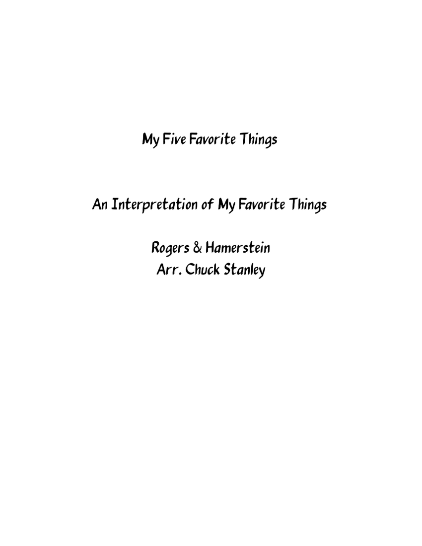 My Favorite Things (from The Sound of Music) – Rodgers & Hammerstein My ...