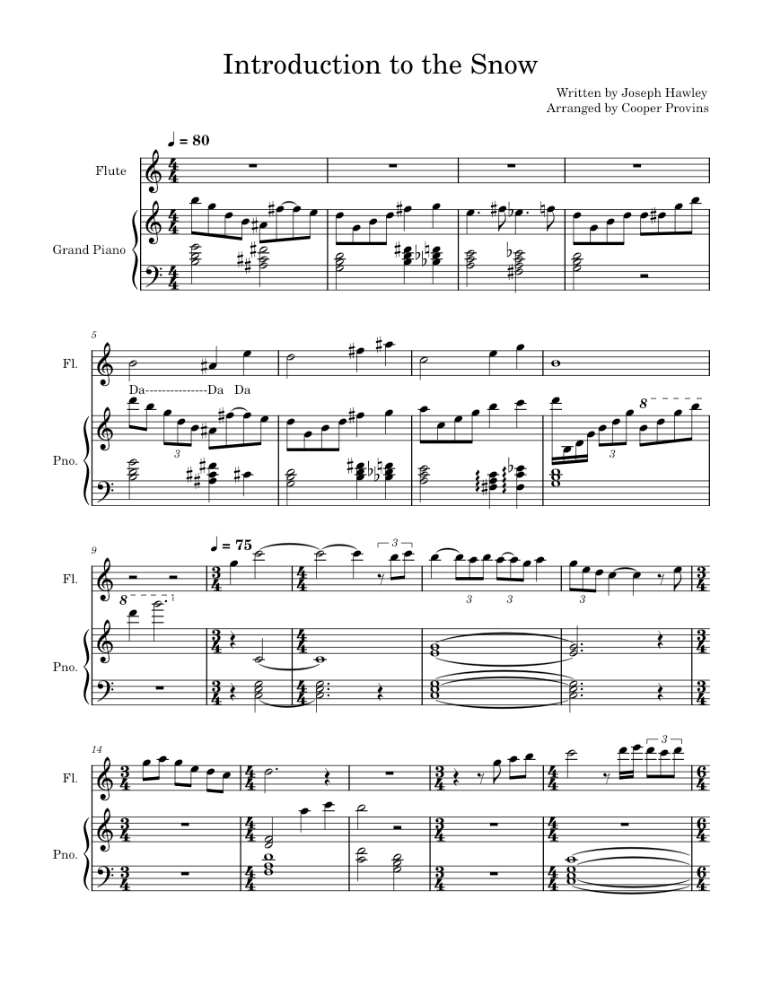 Introduction To The Snow – Miracle Musical (ミラクルミュージカル) Sheet music for ...