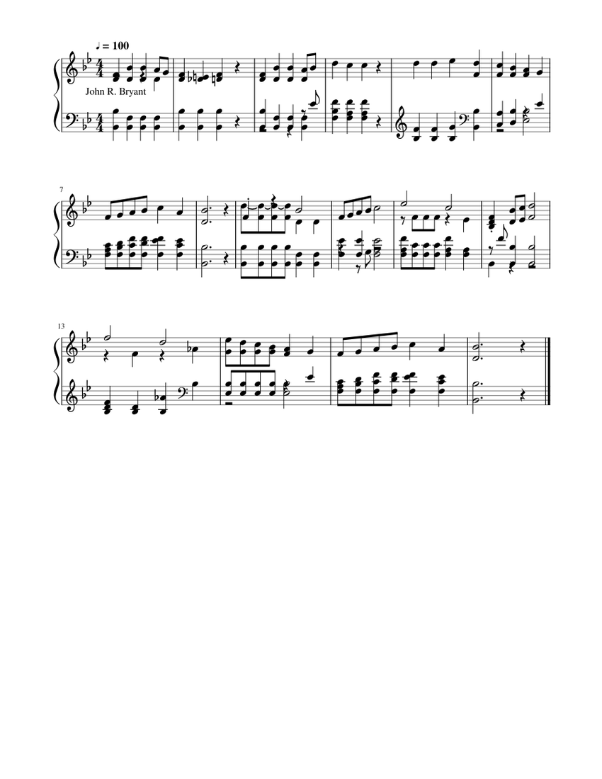 Weary Soul Thy Savior Died Jno R Bryant Sheet Music For Piano