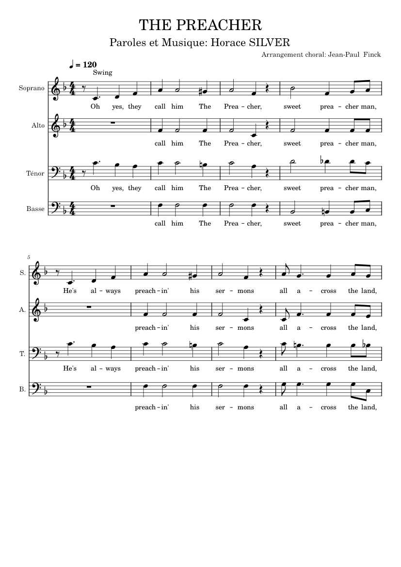 The Preacher – Horace Silver Sheet music for Soprano, Alto, Tenor, Bass ...
