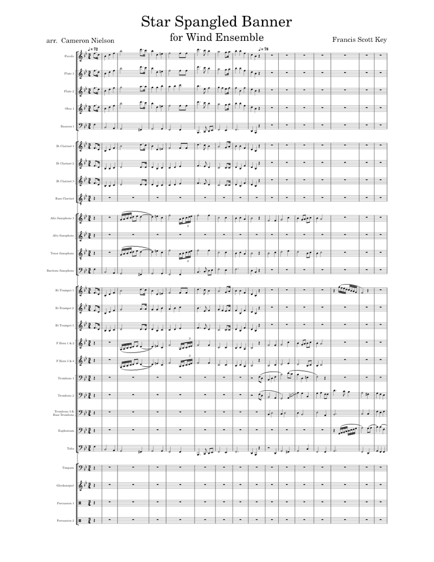 The Star Spangled Banner - Arranged for Wind Ensemble (WIP) Sheet music ...