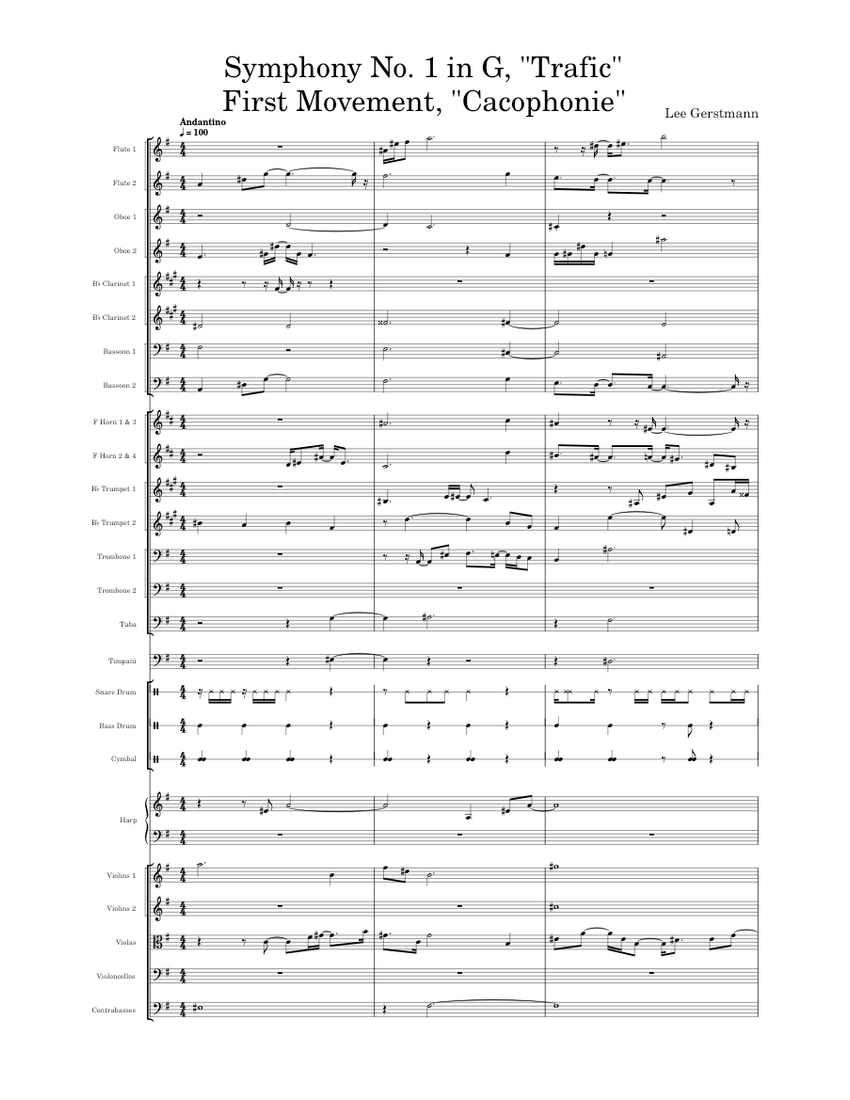 "Trafic" Symphony - First Movement Sheet music for Trombone, Tuba, Flute, Oboe & more ...