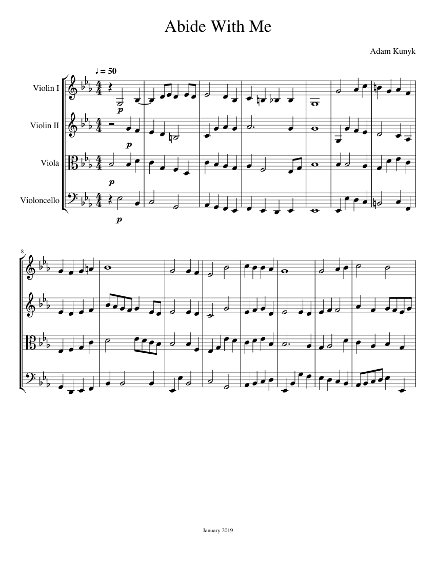 Abide With Me | For String Quartet - piano tutorial