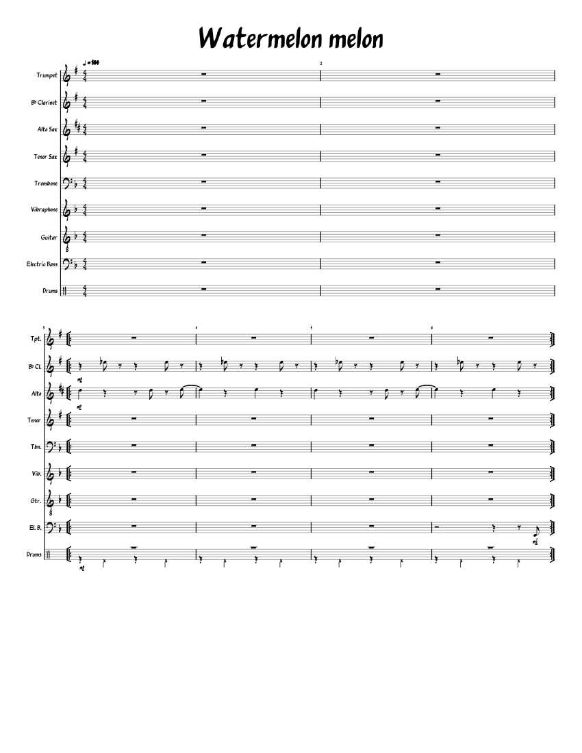 Watermelon Man for Jazz Combo Sheet music for Trombone, Clarinet in b ...