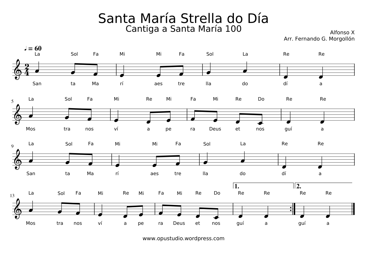 Santa María Strella do Día Sheet music for Piano (Solo) | Musescore.com