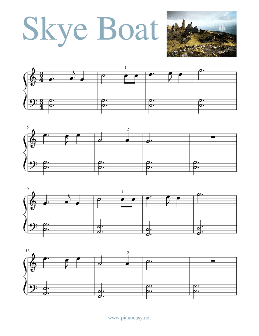 The Skye Boat Song – Misc Traditional Sheet music for Piano (Solo) Easy ...