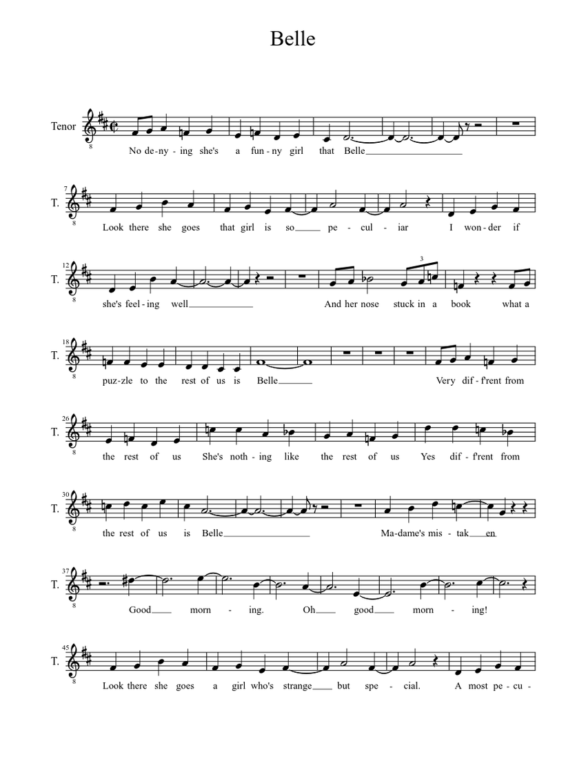 Belle - piano tutorial