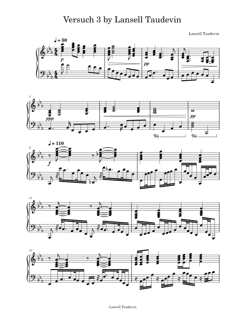 Versuch_3_by_Lansell_Taudevin Sheet music for Piano (Solo) | Musescore.com