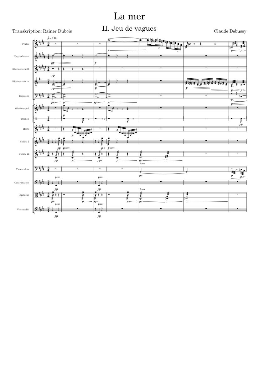 La mer 2 Sheet music for Trombone, Cornet, Tuba, Flute piccolo & more ...