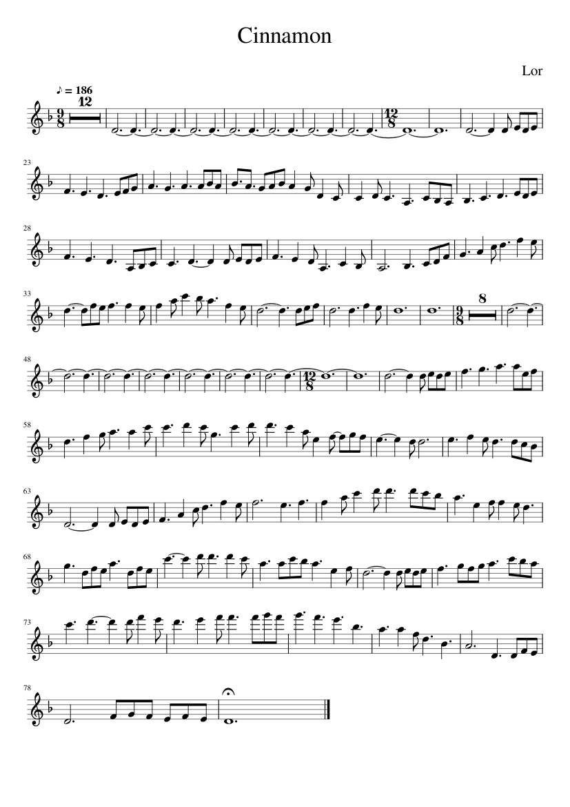 Cinnamon violin Sheet music for Violin (Solo) | Musescore.com