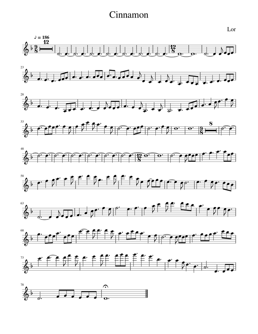 Cinnamon violin Sheet music for Violin (Solo) | Musescore.com
