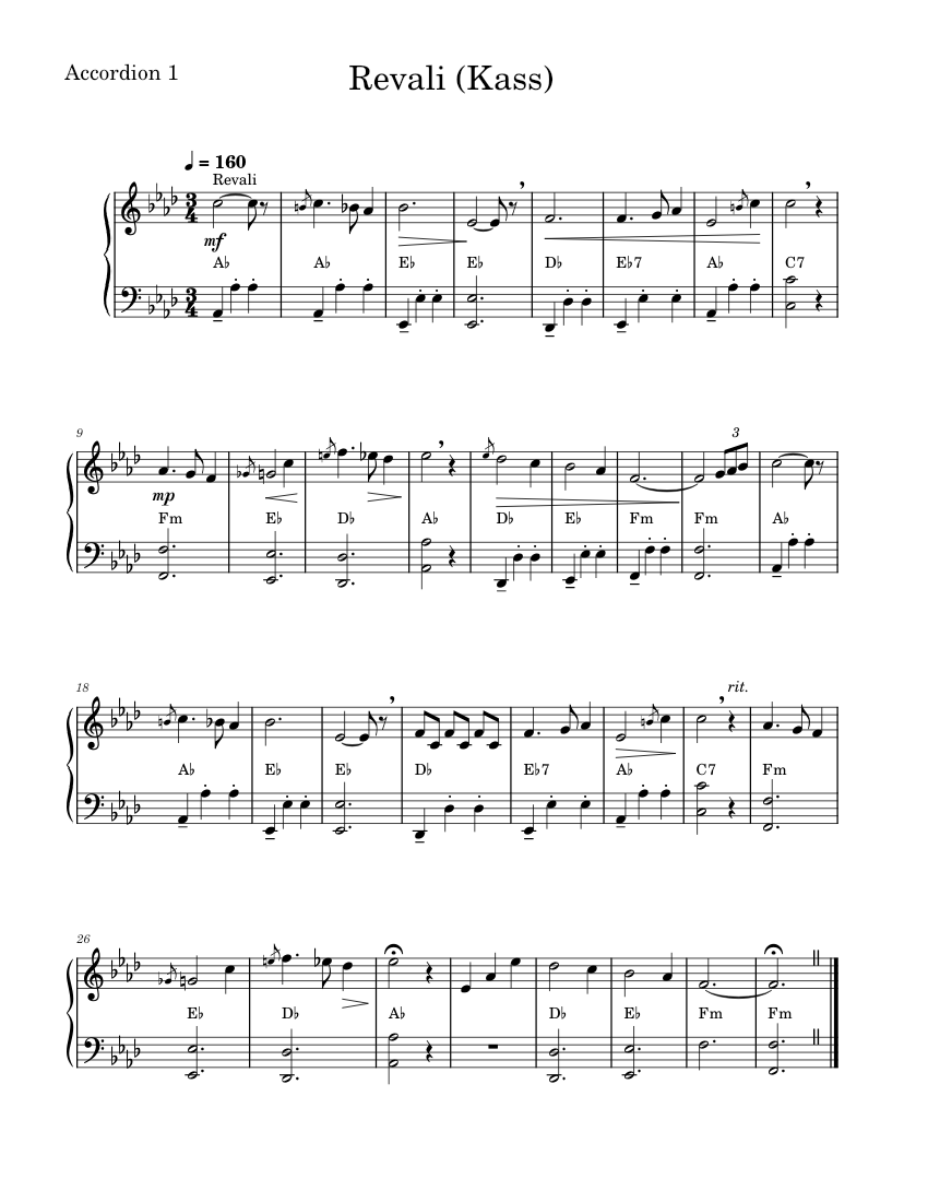 Revali's Theme for Accordion – Manaka Kataoka Sheet music for Accordion (Solo) | Musescore.com