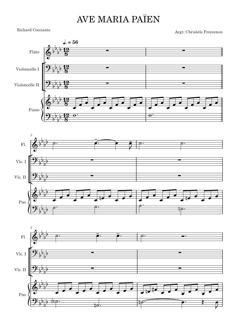 AVE MARIA PAÏEN Sheet music for Piano (Mixed Quartet) | Musescore.com