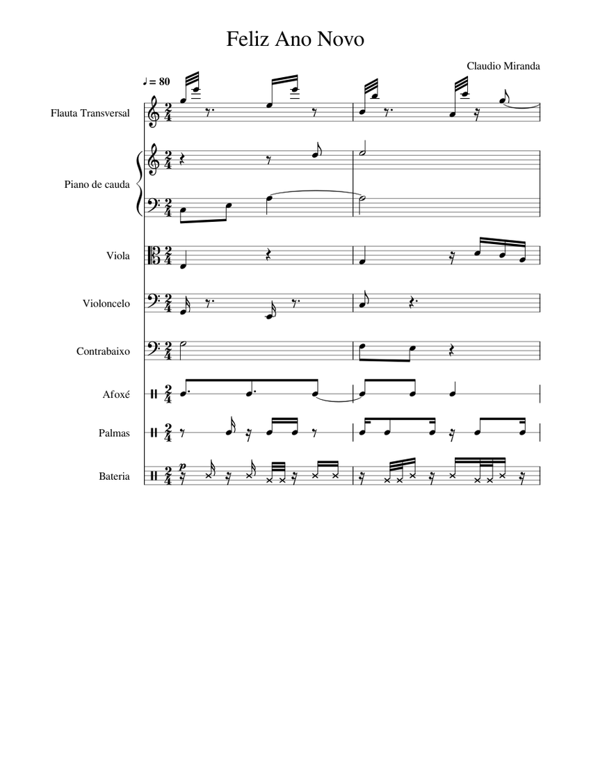 Feliz Ano Novo Sheet music for Piano, Flute, Viola, Cello & more ...