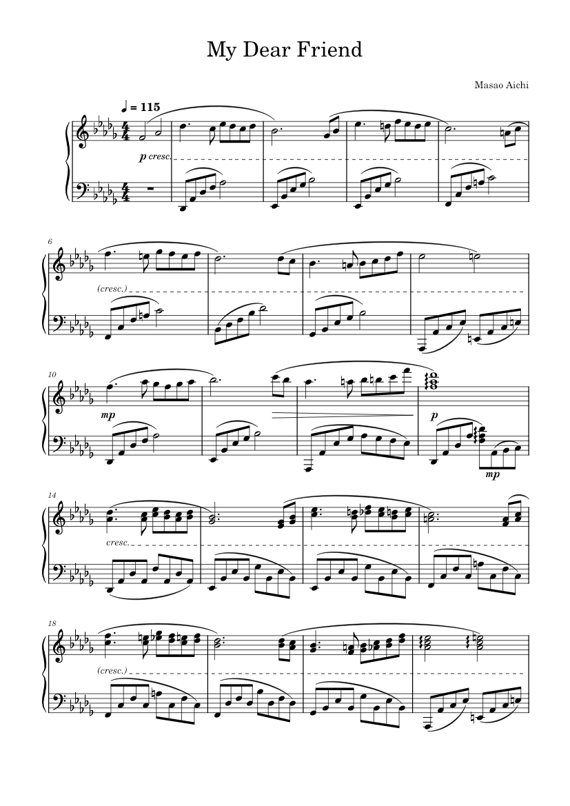 My Dear Friend Sheet music for Piano (Solo) | Musescore.com
