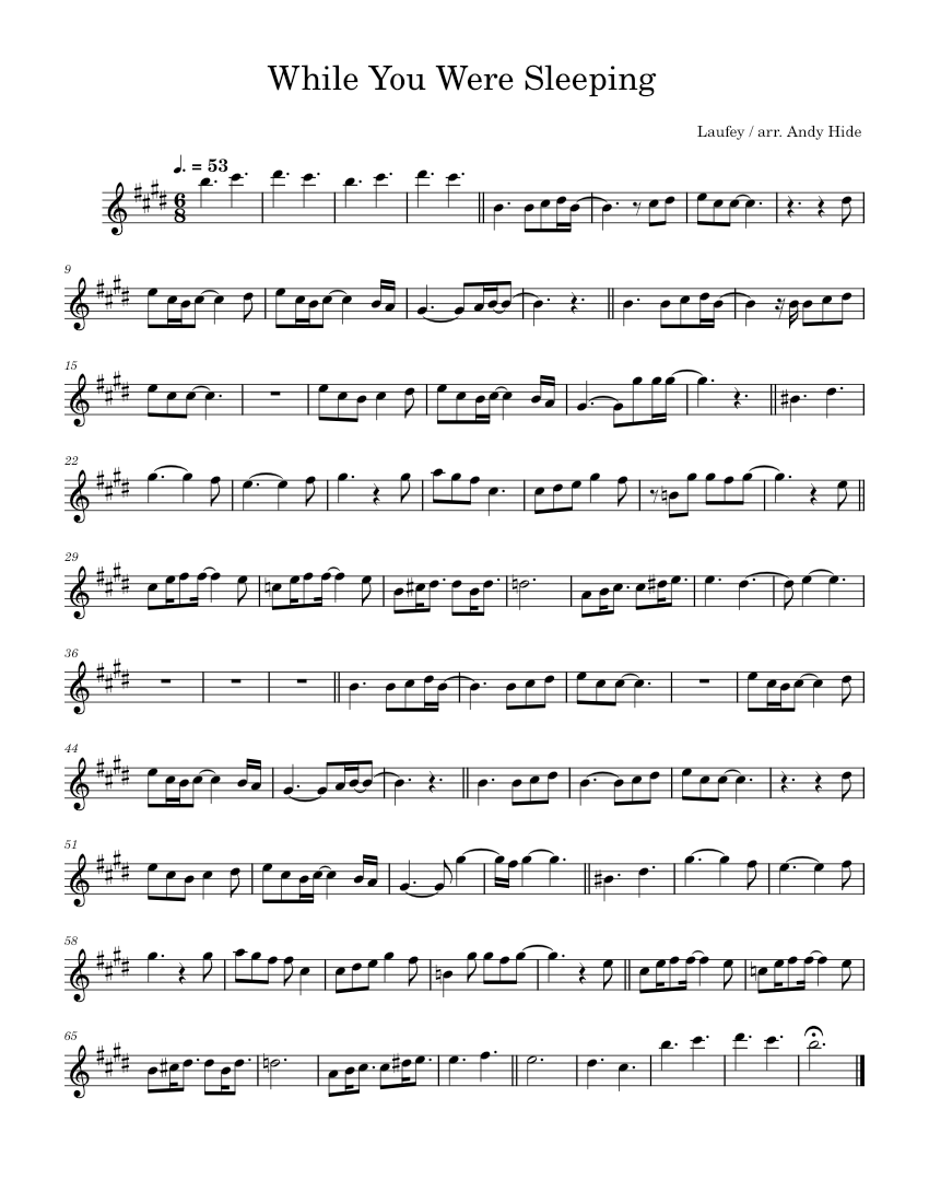 While You Were Sleeping – Laufey Sheet Music for Flute (Solo) | MuseScore.com