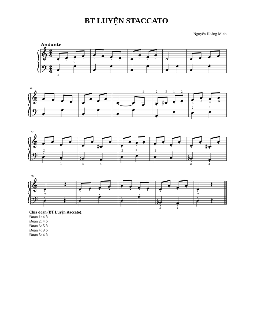 BT_LUYỆN_STACCATO Sheet music for Piano (Solo) Easy | Musescore.com