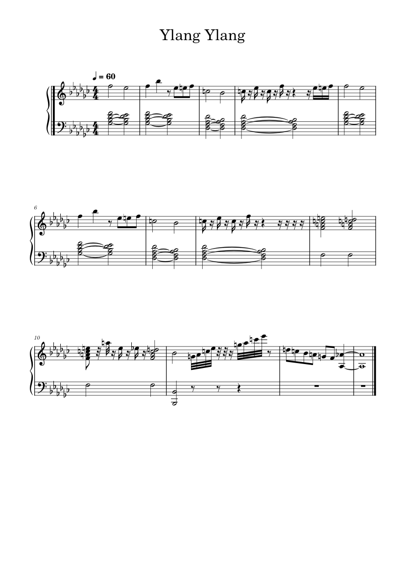 Ylang Ylang – Fkj Sheet Music for Piano (Solo) easy | MuseScore.com