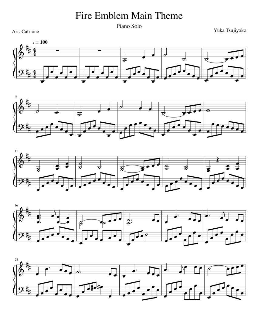 Fire Emblem Main Theme Sheet music for Piano (Solo) Easy | Musescore.com