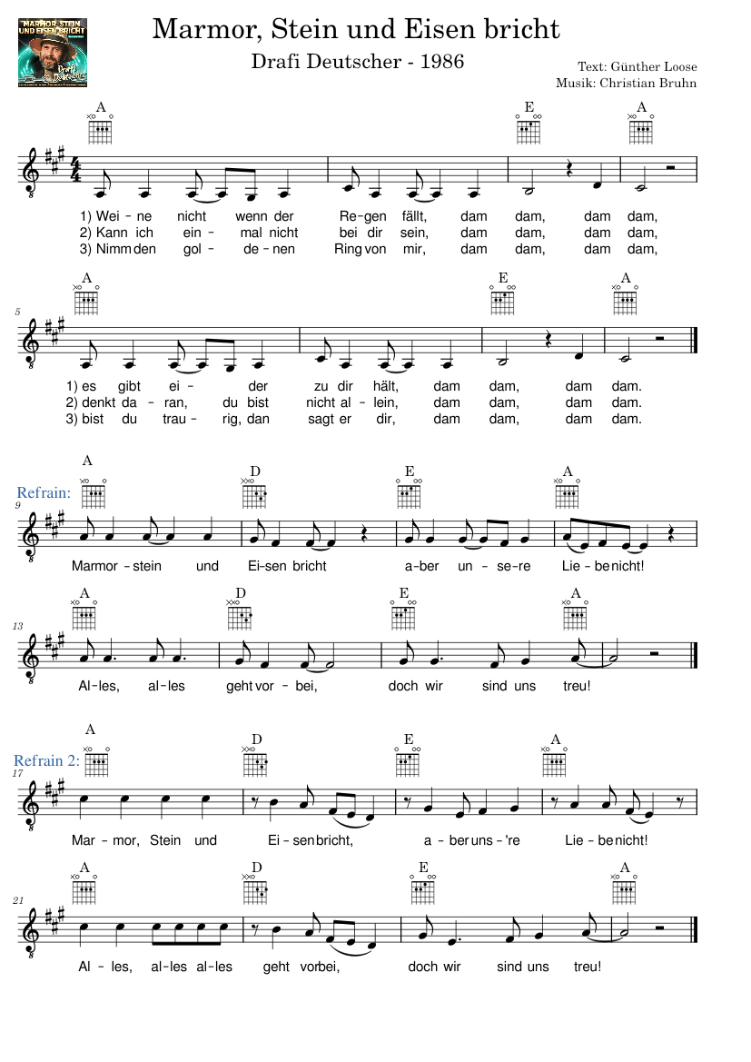 Marmor stein und eisen bricht – Drafi Deutscher - piano tutorial