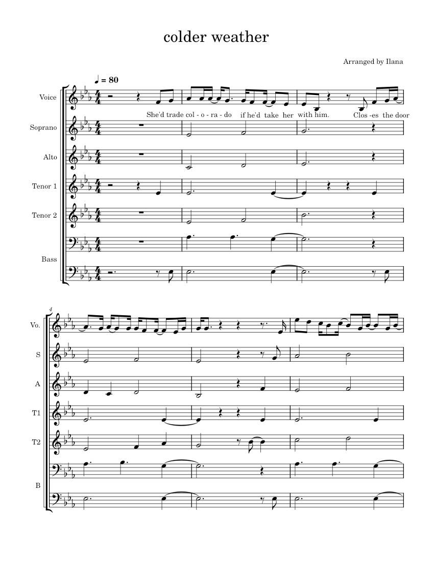 Colder weather – Zac Brown Band Sheet music for Bass guitar ...