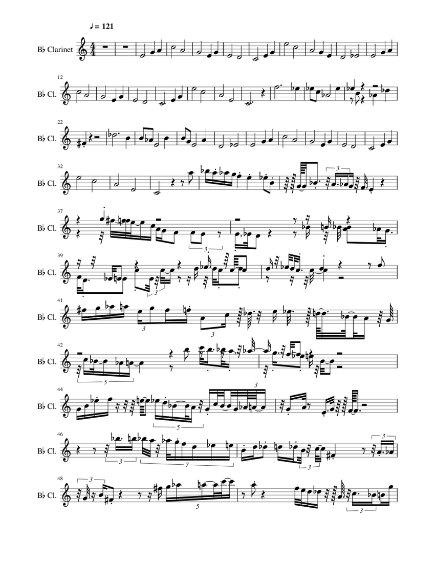 Bb Jazz Practice cherokee Sheet music for Clarinet in b-flat (Solo ...