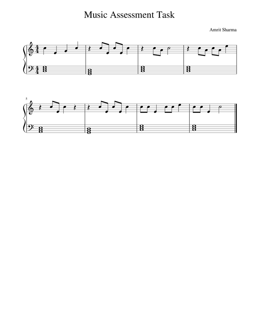 Music Assessment Task Sheet music for Piano (Solo) | Musescore.com
