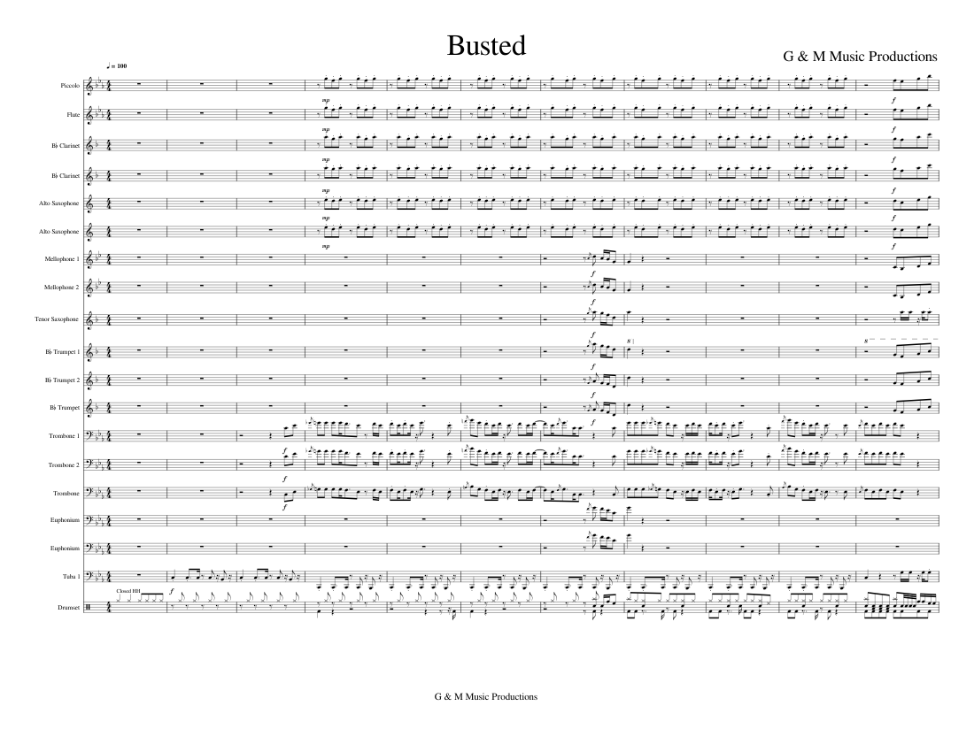 Busted Sheet music for Trombone, Tuba, Flute, Oboe & more instruments ...