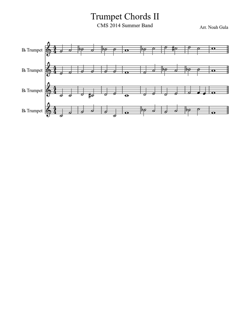 Trumpet Chords II Sheet music for Trumpet other (Mixed Quartet ...