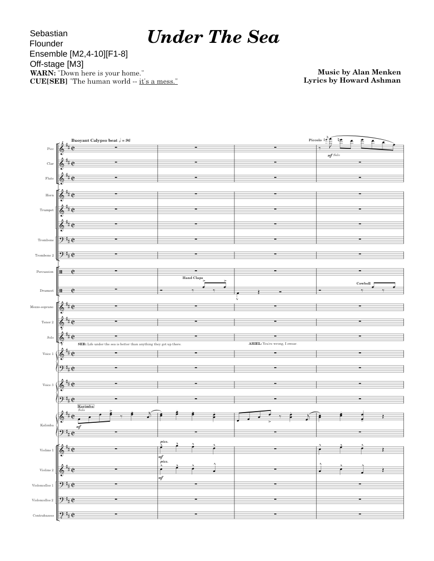 Under The Sea (from The Little Mermaid) – Alan Menken Sheet music for ...