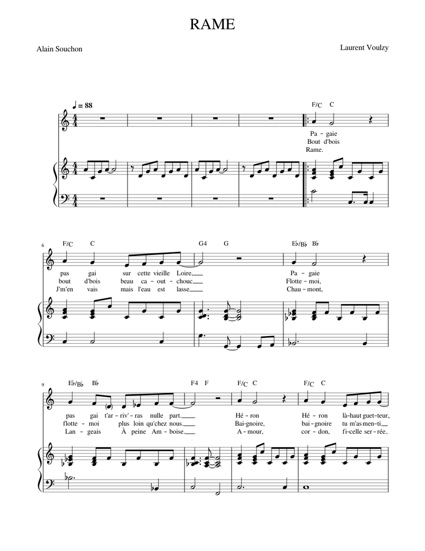 RAME Sheet music for Piano (Piano-Voice) | Musescore.com
