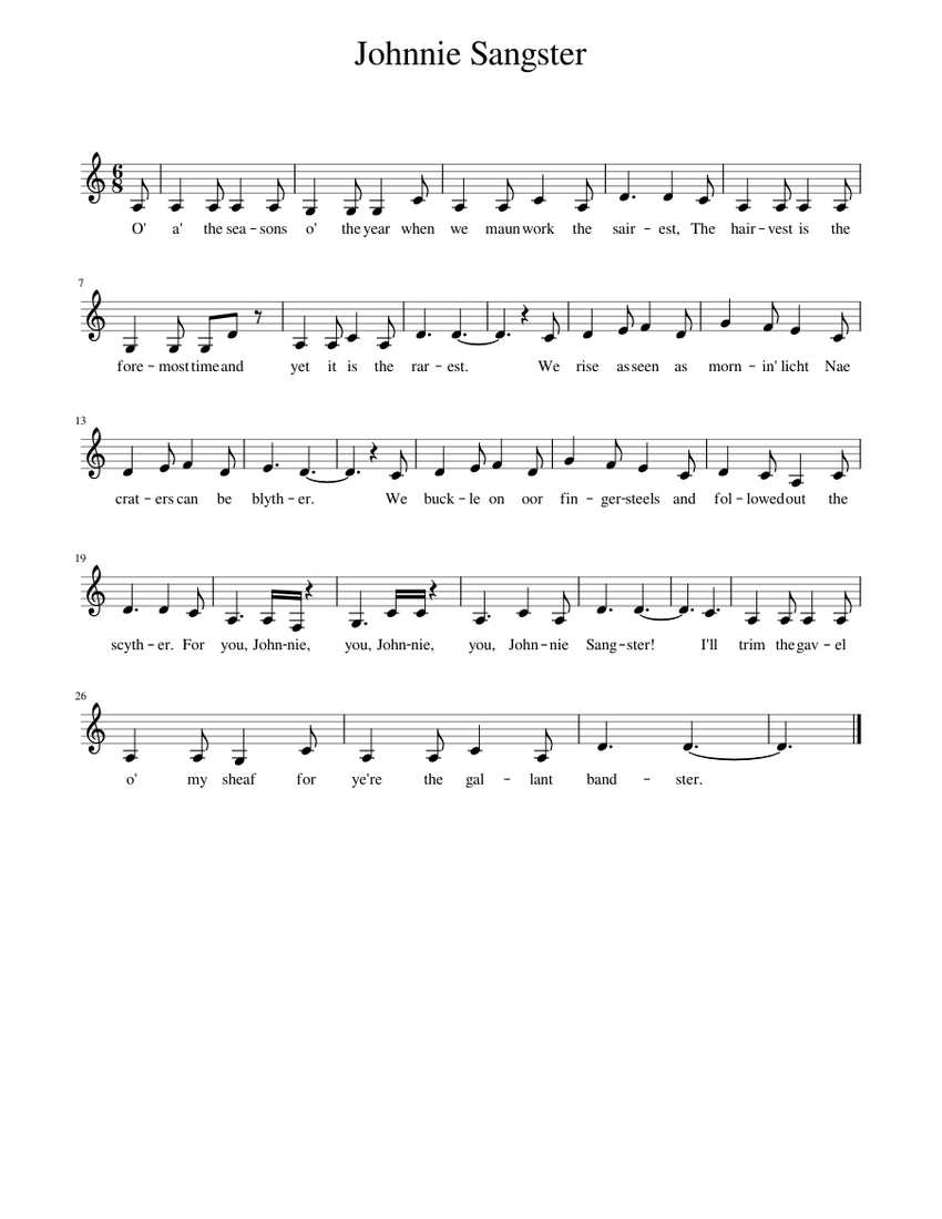 Johnnie Sangster Sheet music for Piano (Solo) | Musescore.com