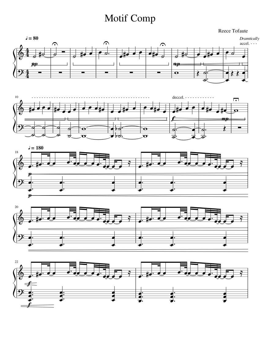 Motif Comp Sheet music for Piano (Solo) | Musescore.com